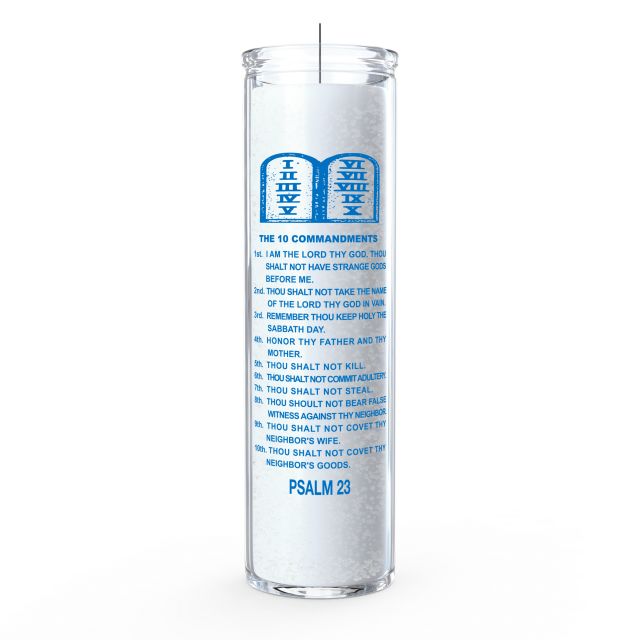 Psalm 23 - 10 Commandments Candle - White - 7 Day – The Healing Bar